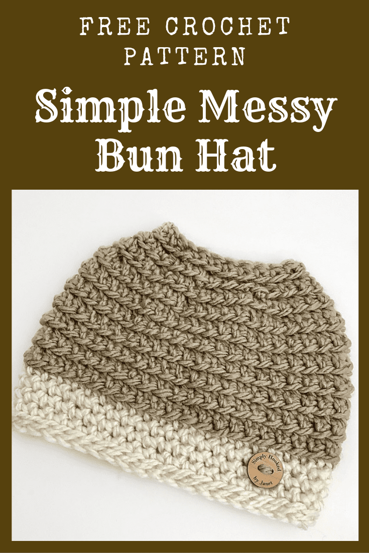 Free & Simple Crochet Messy Bun Hat Pattern﻿ - Simply Hooked by Janet