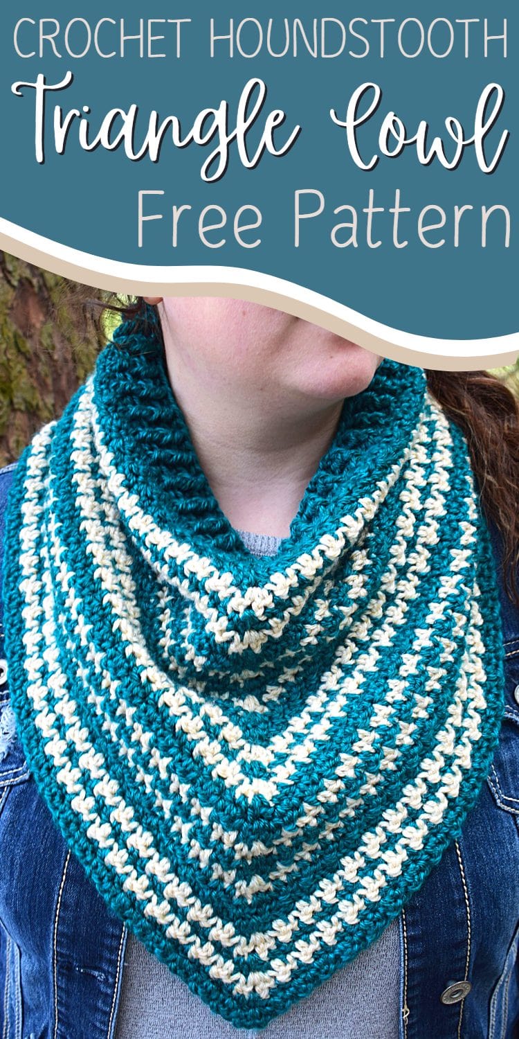 Cozy Crochet Houndstooth Triangle Cowl Free Pattern - Simply Hooked by ...