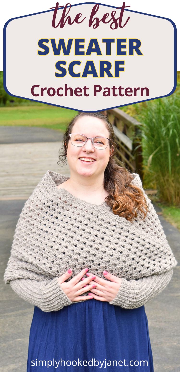 Crochet Your Own Sweater Scarf with This Easy Pattern - Simply Hooked ...