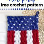 Crochet a Patriotic Red, White & Blue Hot Pad Pattern - Simply Hooked ...