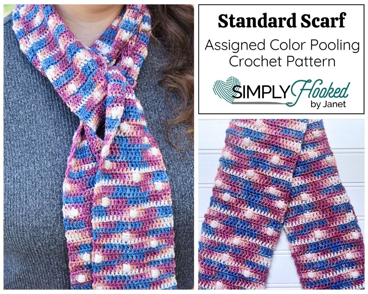 1 Skein Crochet Scarf Pattern Using Assigned Color Pooling - Simply ...