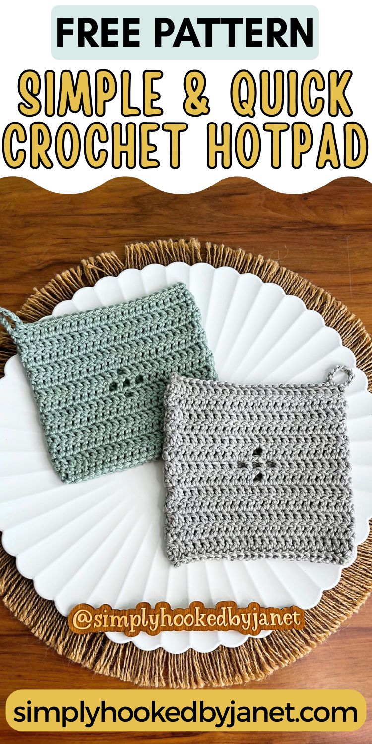 Simple and Classic Thick Crochet Hot Pad Pattern - Simply Hooked by Janet