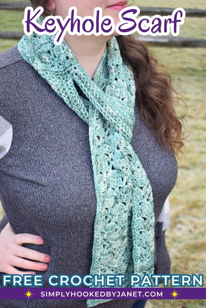 Cozy and Stylish Crochet Keyhole Scarf Pattern - Simply Hooked by Janet