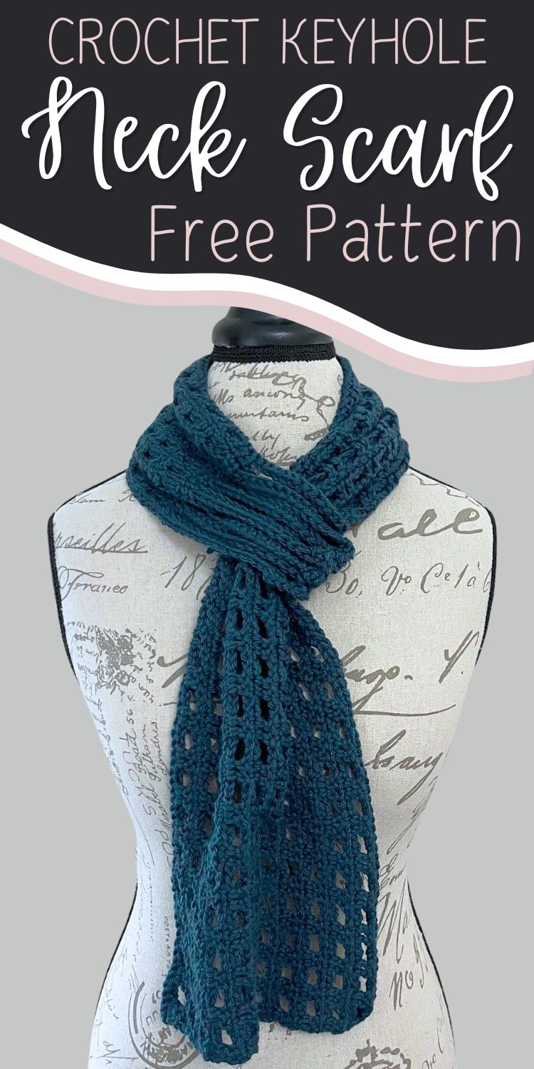 Easy Beginner Friendly Keyhole Scarf Crochet Pattern - Simply Hooked by Janet